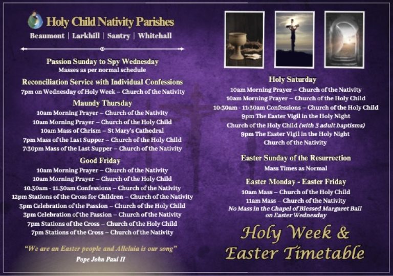 Holy Week and Easter 2026 - Holy Child Nativity Parishes Holy Child ...